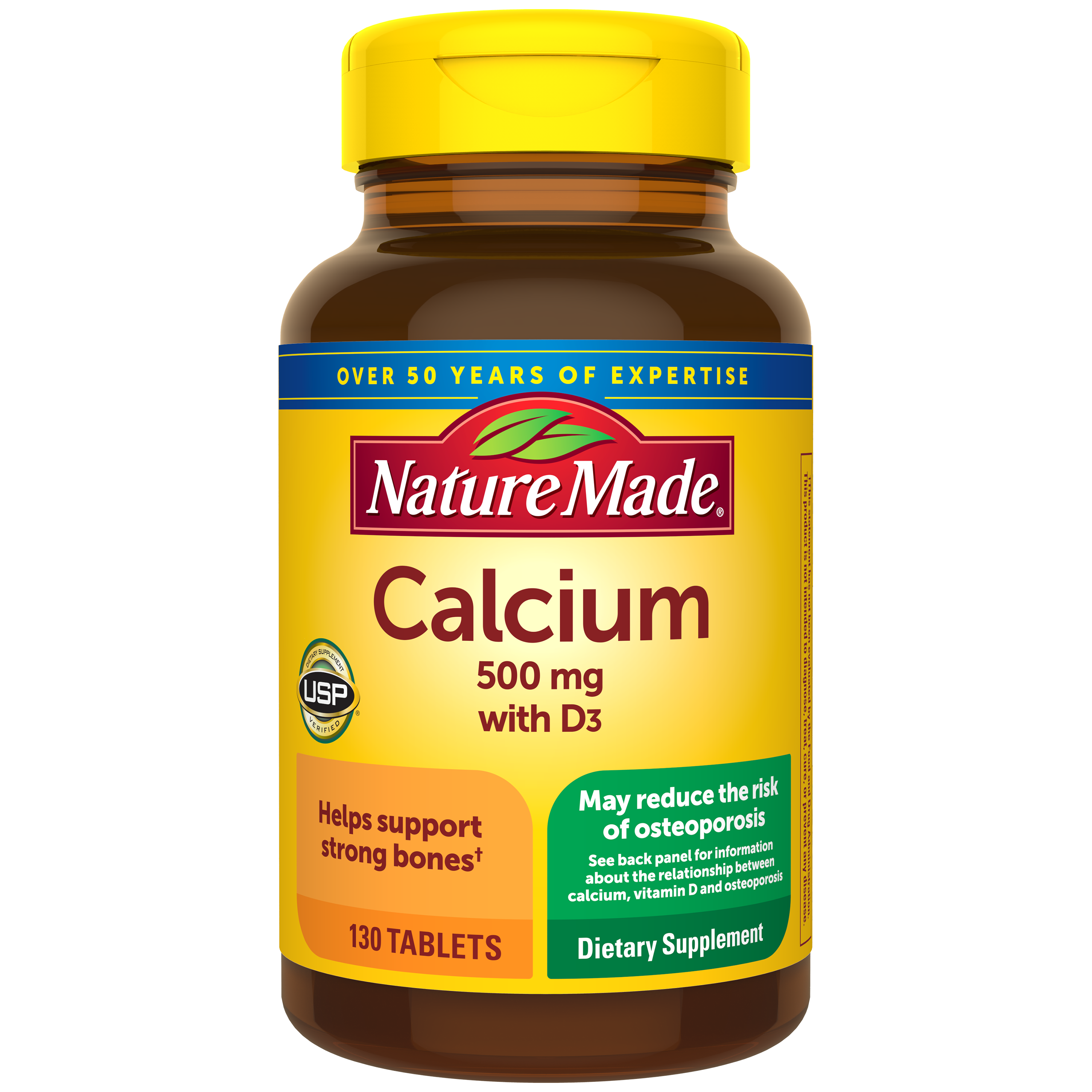 Calcium 500 mg with Vitamin D3 Tablets | Support Healthy Bones | Nature ...