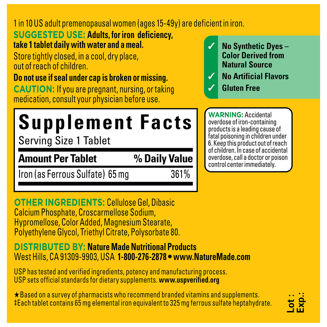 Iron Tablets | Vital for Red Blood Cell Formation | Nature Made®