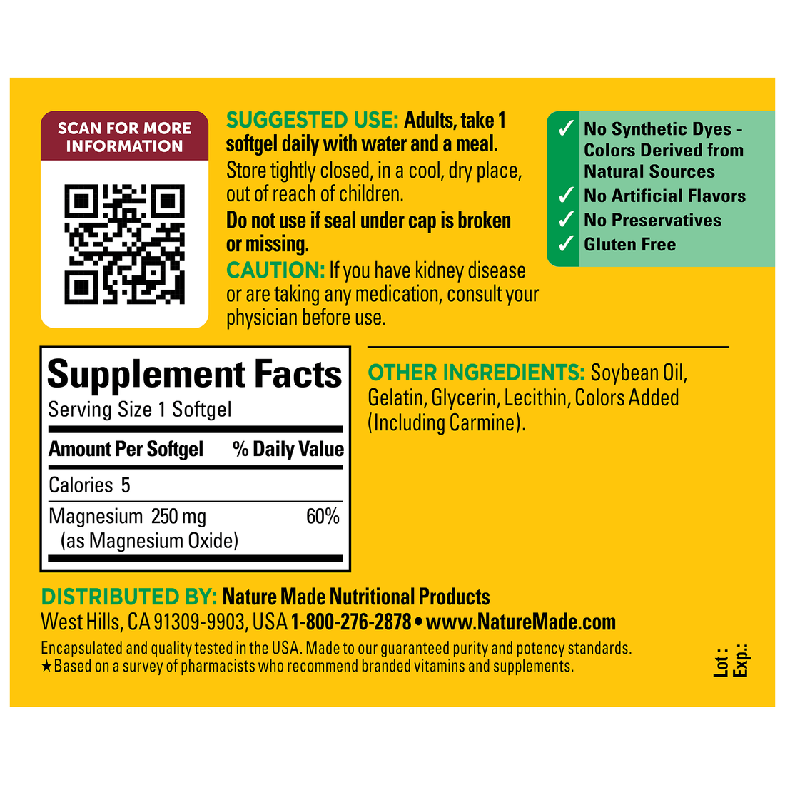 Magnesium 250 mg | Support Nerve and Muscle Function & Nature Made®