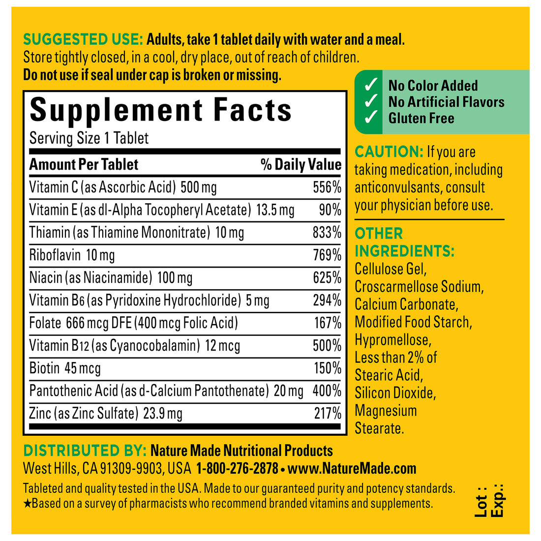 Stress B-Complex Tablets | Vitamin C and Zinc Included | Nature Made®