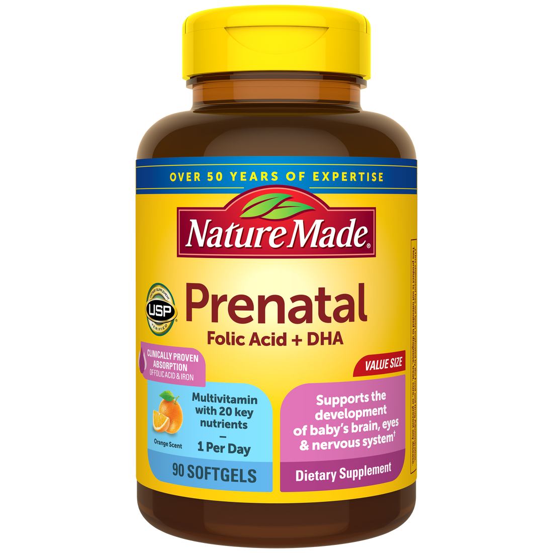 Prenatal Multi Folic Acid+ DHA Softgels | Nature Made®