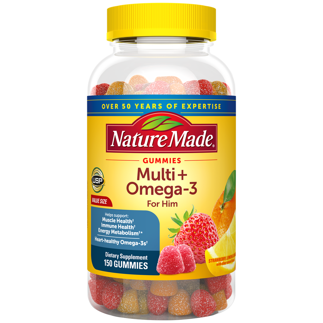 Multi Vitamins Plus Omega-3 for Him Gummies | Nature Made®