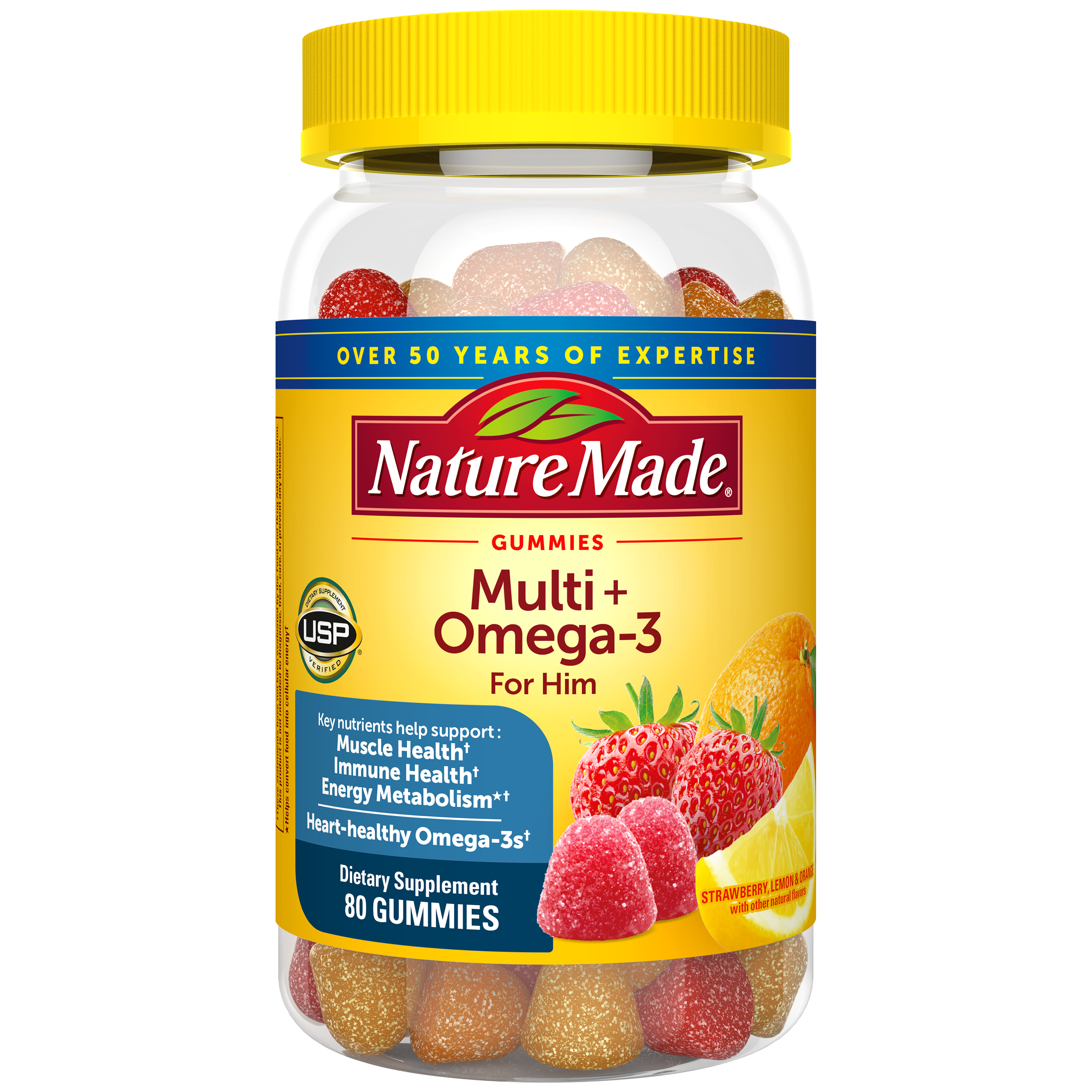Multi Vitamins Plus Omega-3 for Him Gummies | Nature Made®