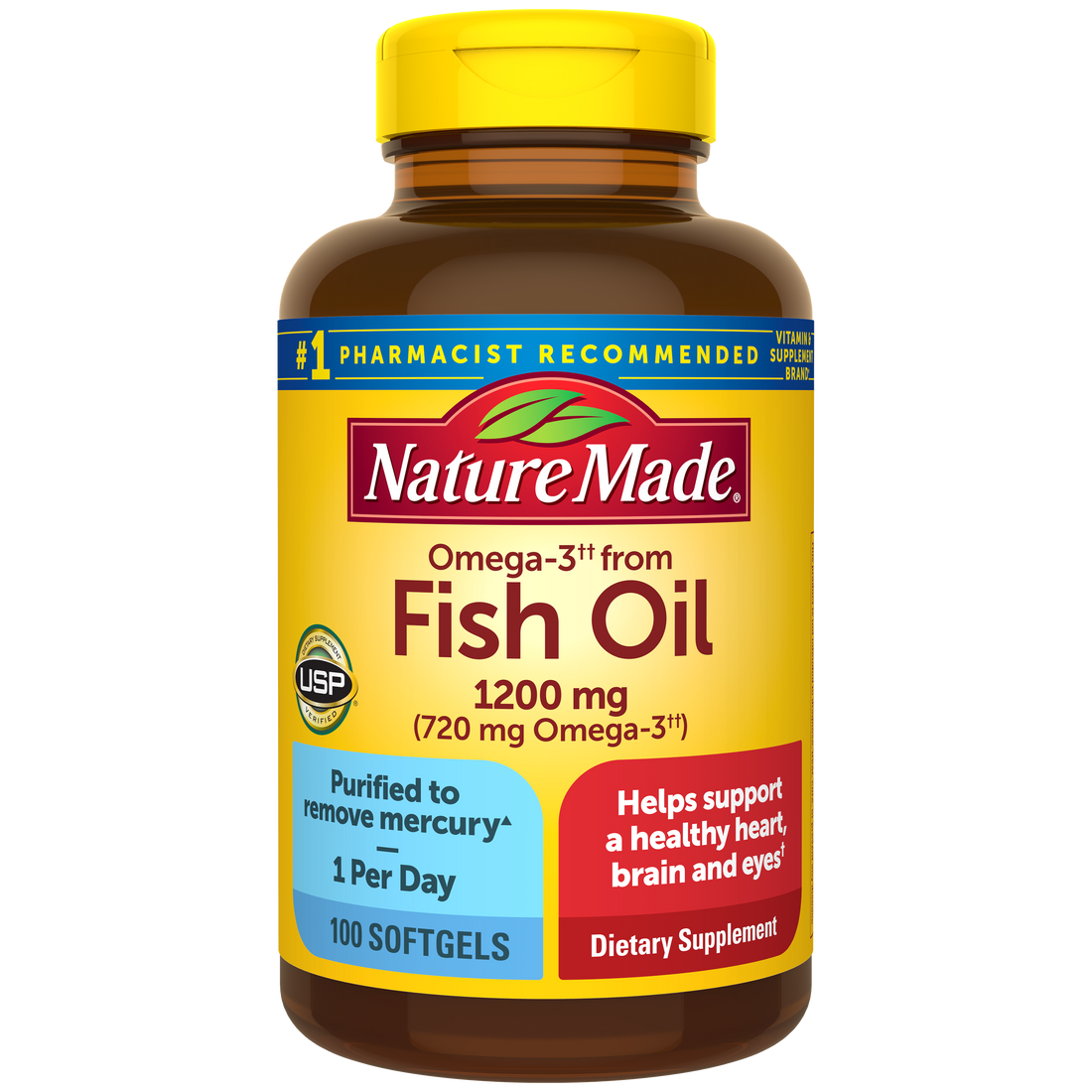 Omega-3 From Fish Oil 1200 mg Softgels | Reduce Risk of Heart Disease ...