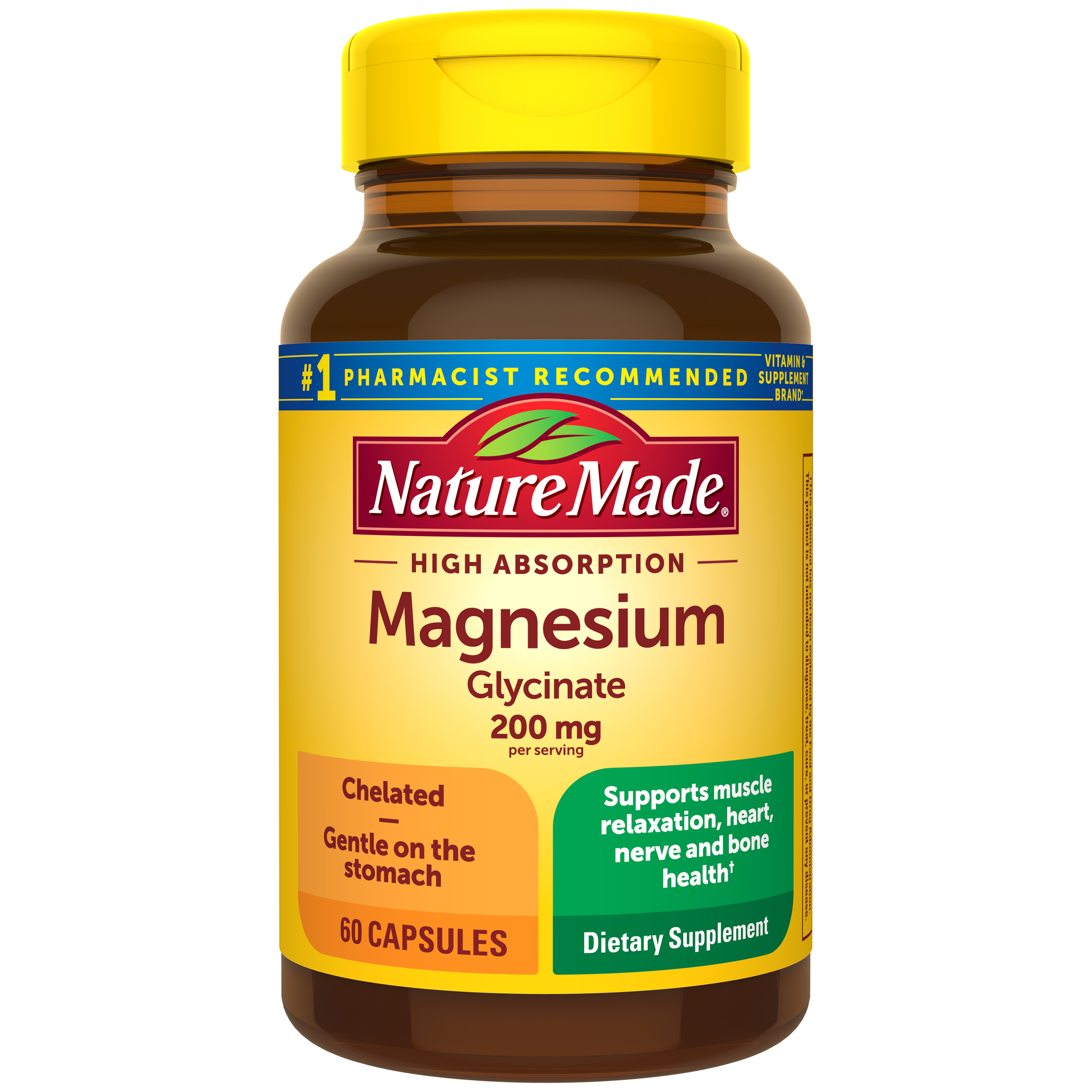 High Absorption Magnesium Glycinate 200 mg Capsules & Nature Made®