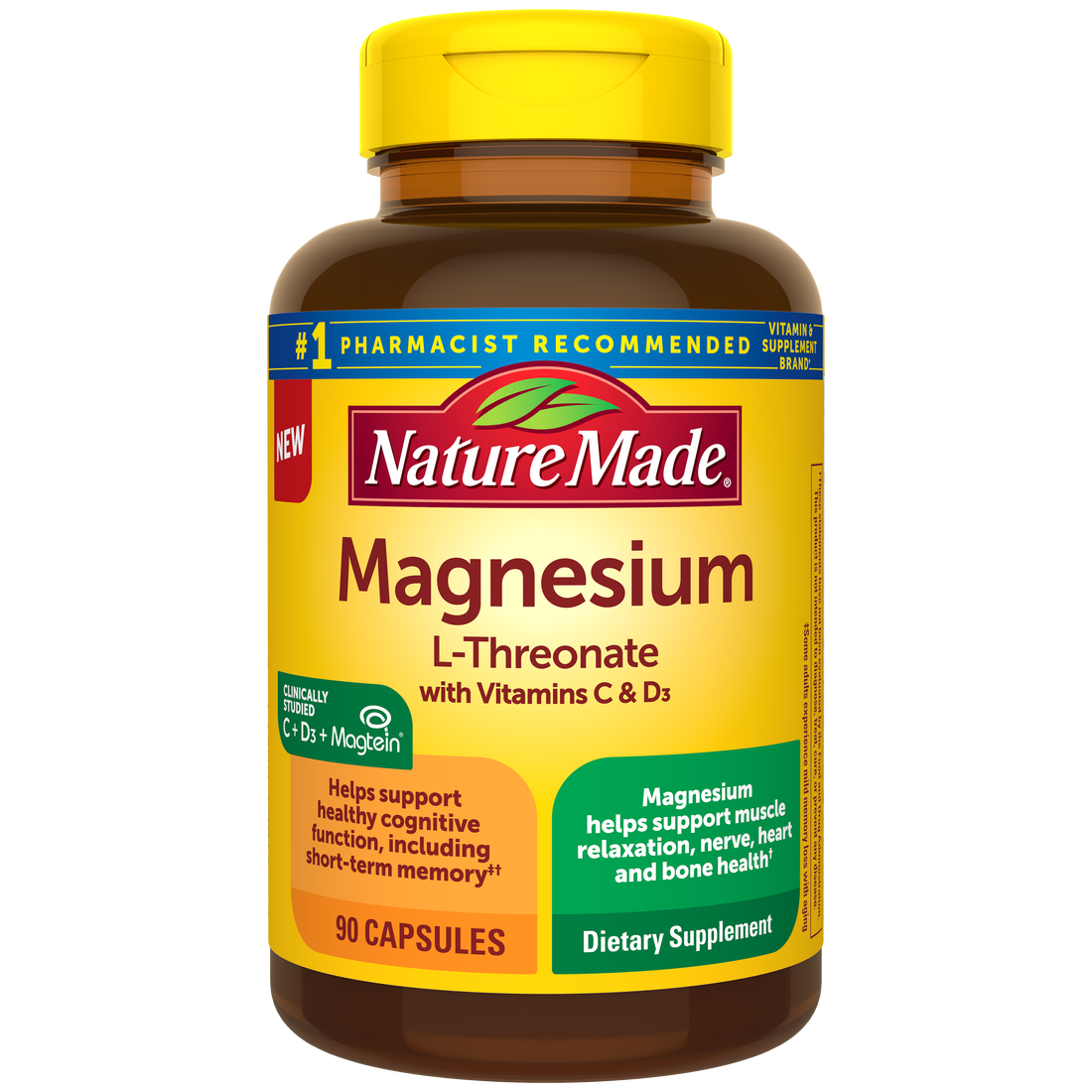 Magnesium L-Threonate with Vitamins C & D3 & Nature Made®