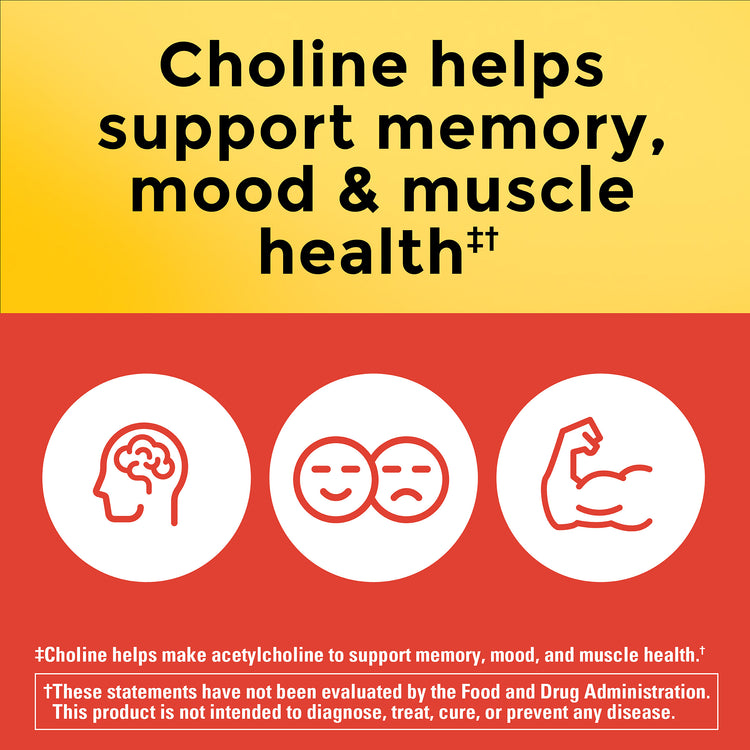 Choline Extra Strength Dosage 800 Mg Per 3 Capsules & Nature Made®