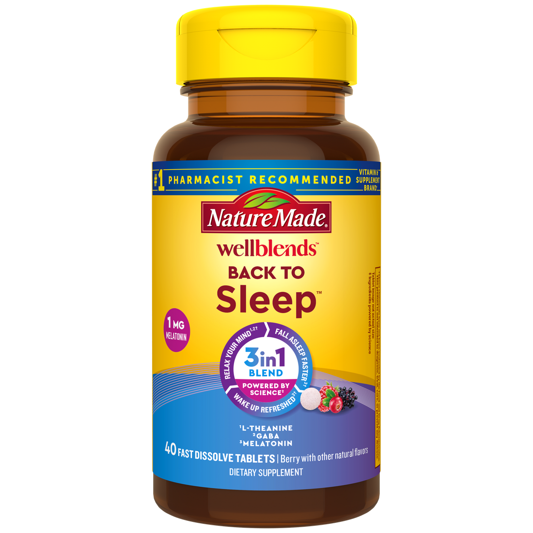 Back to Sleep Melatonin Tablets + L-theanine & GABA Supplements ...