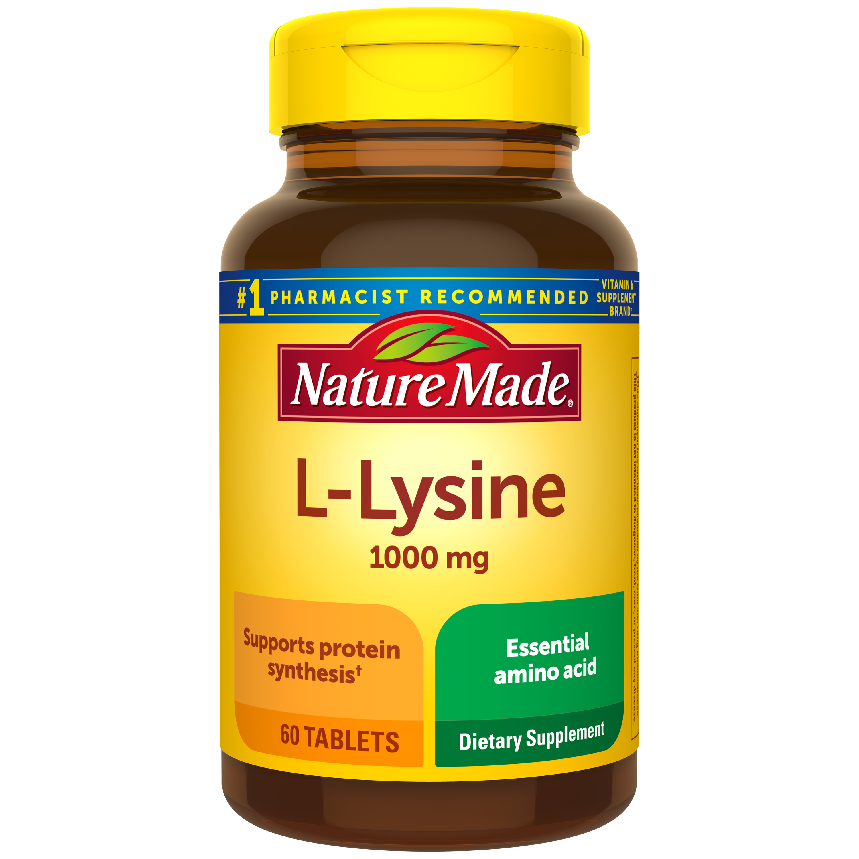 L-Lysine 1000 mg | For Synthesis of Proteins | Nature Made®
