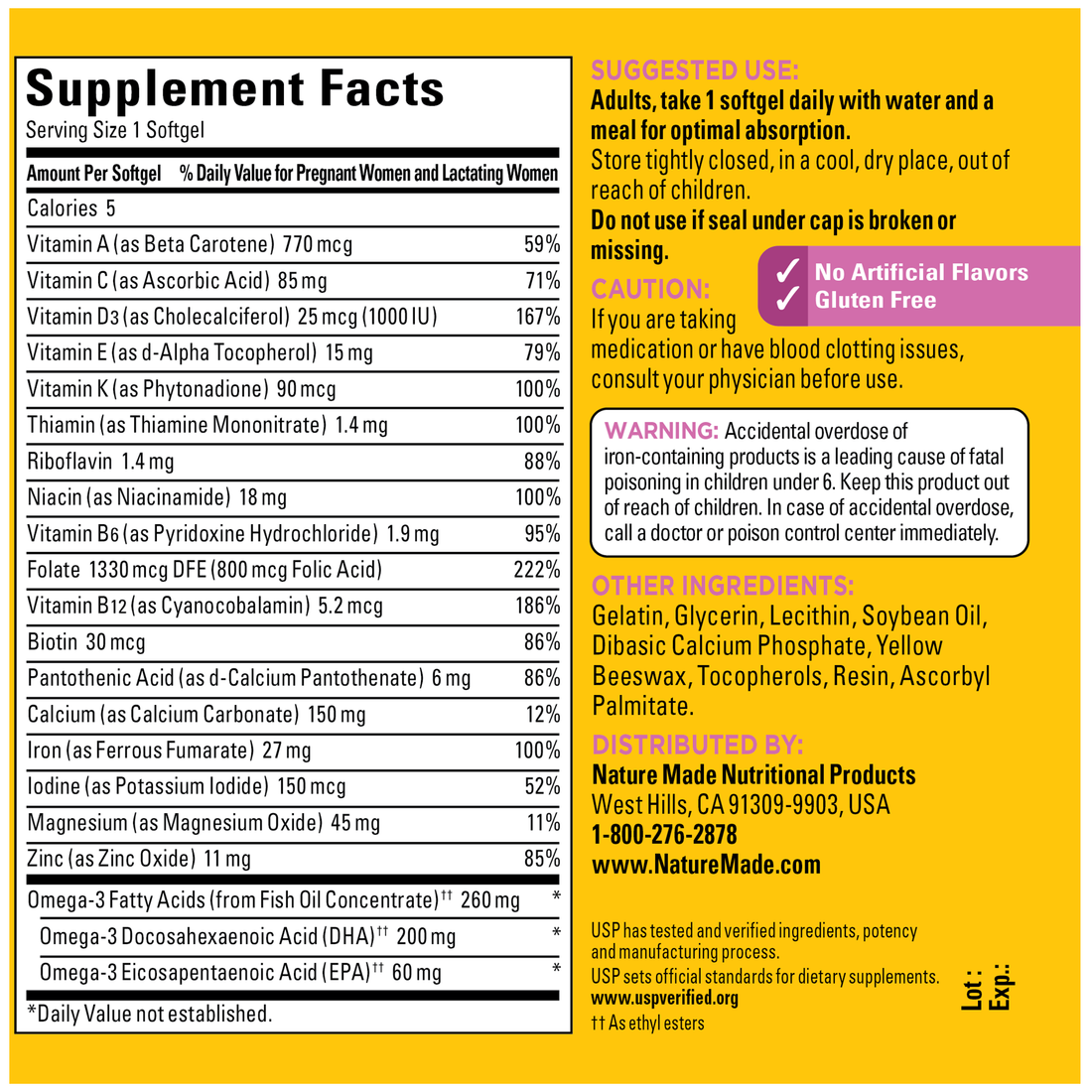 Prenatal Multi Folic Acid+ DHA Softgels | Nature Made®