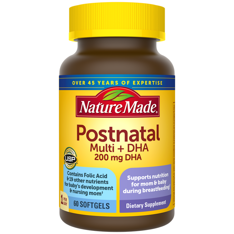 Postnatal Multi + 200 mg DHA Softgels | Includes Folic Acid | Nature Made®