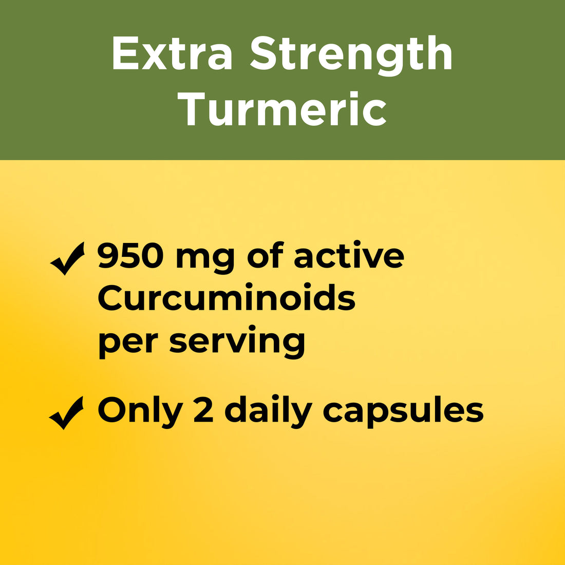 Turmeric Extra Strength 1000 mg (950 mg Curcuminoids) Per Serving Caps ...